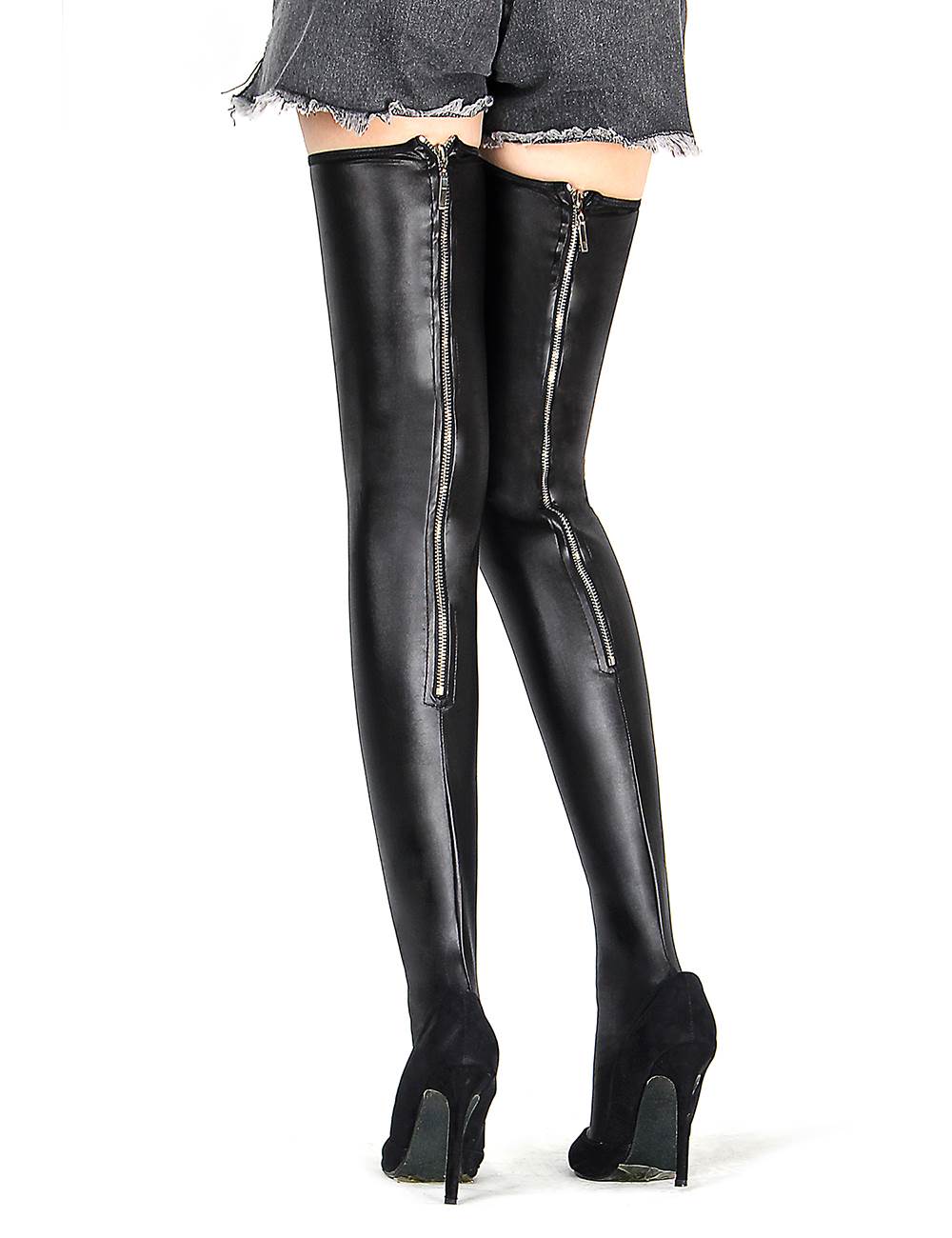 Factory price wholesale leather stocking,cheap black leather stocking ...