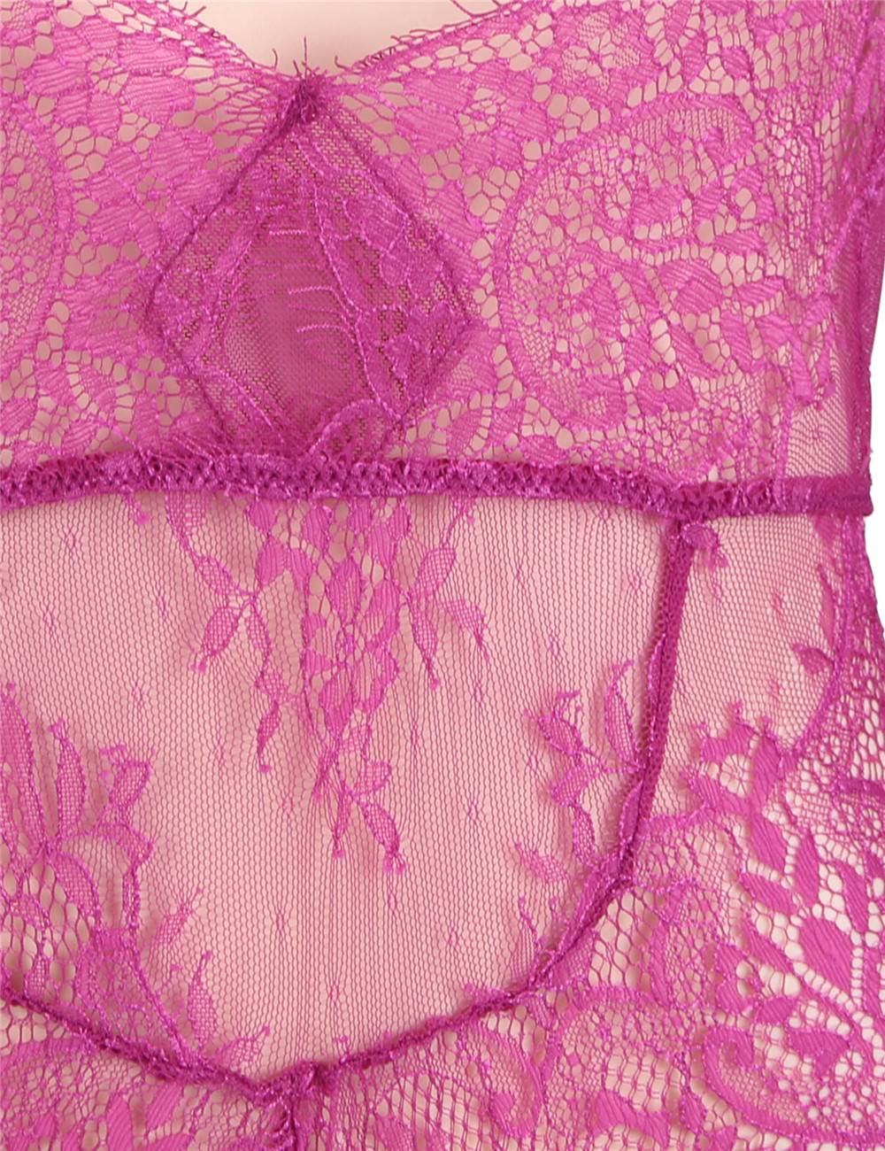 Plus Size Rose Red Exquisite Lace Sleeve Teddy | Ohyeahlady