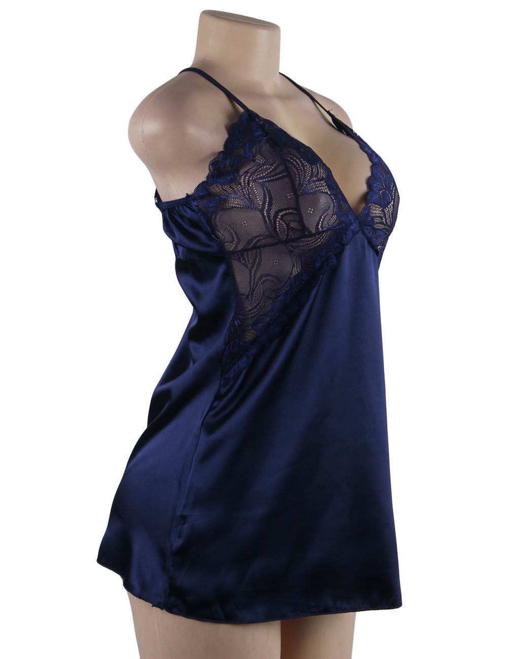Blue Sexy Fashion Silk Satin Lace Women Pajama Ohyeahlady