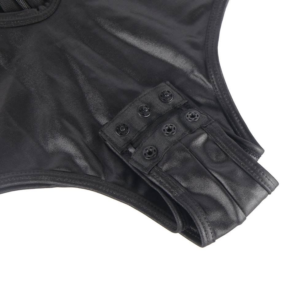 Plus Size Black Leather Women Sexy Teddy | Ohyeah